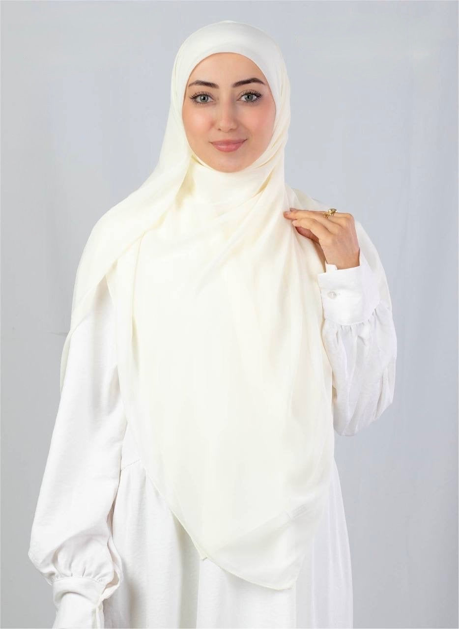 Square Chiffon- Off White – Reem Dream